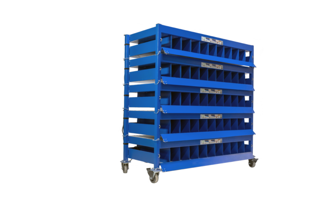 11 Bays of Safe Micro-Mobility Charging per Shelf - CellBlock FCS